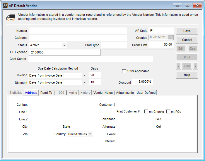 Creating Vendor Templates