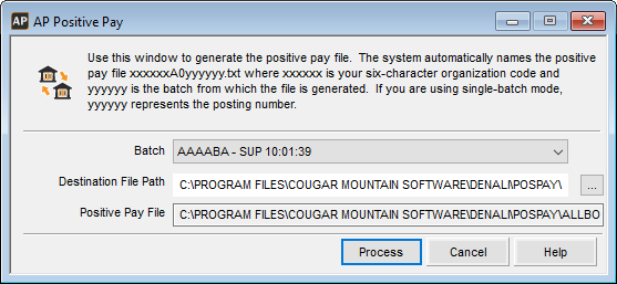 Generating a Positive Pay File
