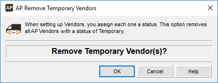 Removing Temporary Vendors