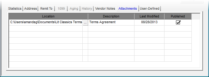 Attaching Files to your Vendor Records