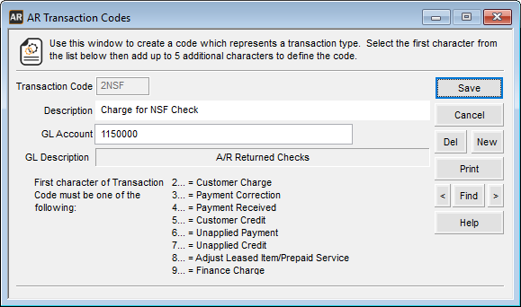 Adding Transaction Codes