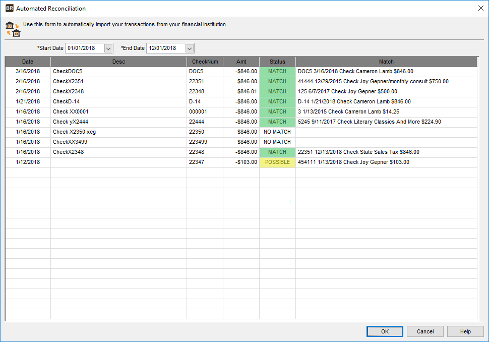 Automatically Reconcile Your Bank Statement