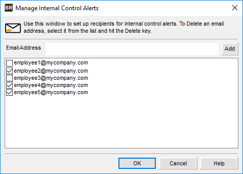Managing Alert Email Addresses