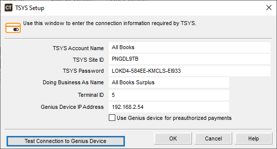 Setting up TSYS® Genius™