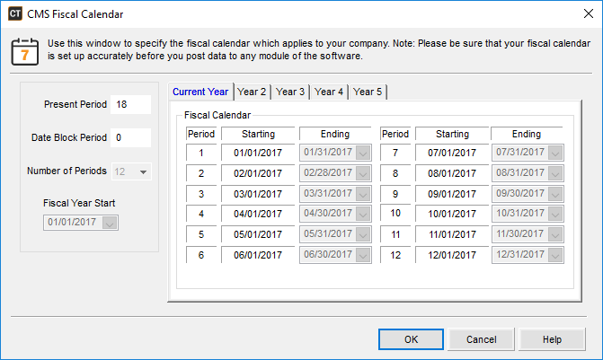 Setting Up the Fiscal Calendar
