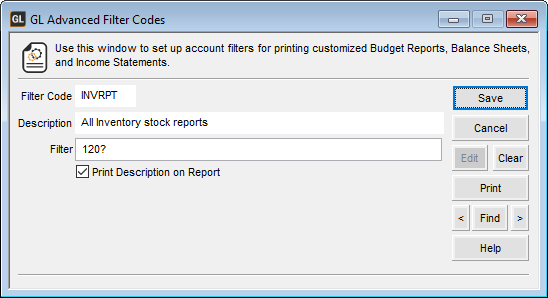 Filtering Accounts For Reports (Advanced Filter Codes)