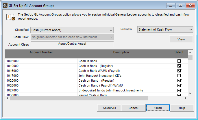 Setting Up Account Groups for Reports
