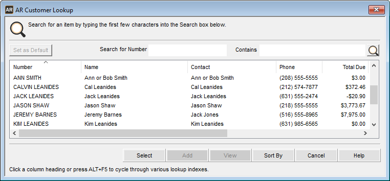 Searching the Lookup