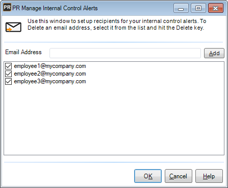 Managing Alert Email Addresses