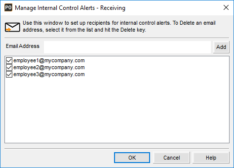Managing Alert Email Addresses