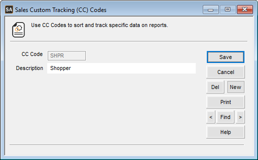 Tracking Custom Information (CC Codes)