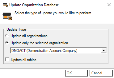 Update Organization Database
